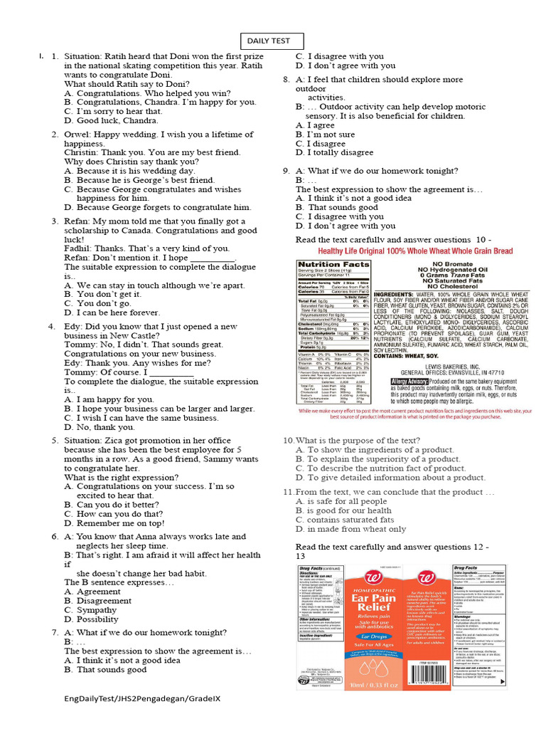 Soal Label Text Kelas 9 | PDF