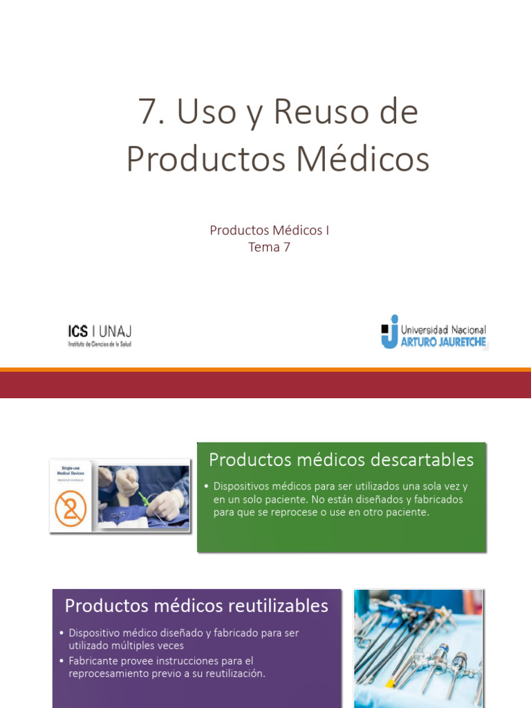 7 Reuso de PM | PDF | Dispositivo médico | Administración de Alimentos y Drogas