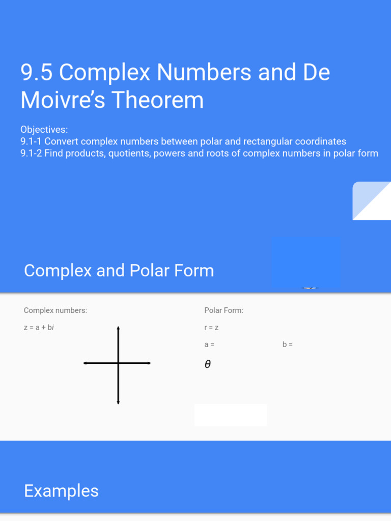 Complex Numbers & De Moivre's Theorem | PDF