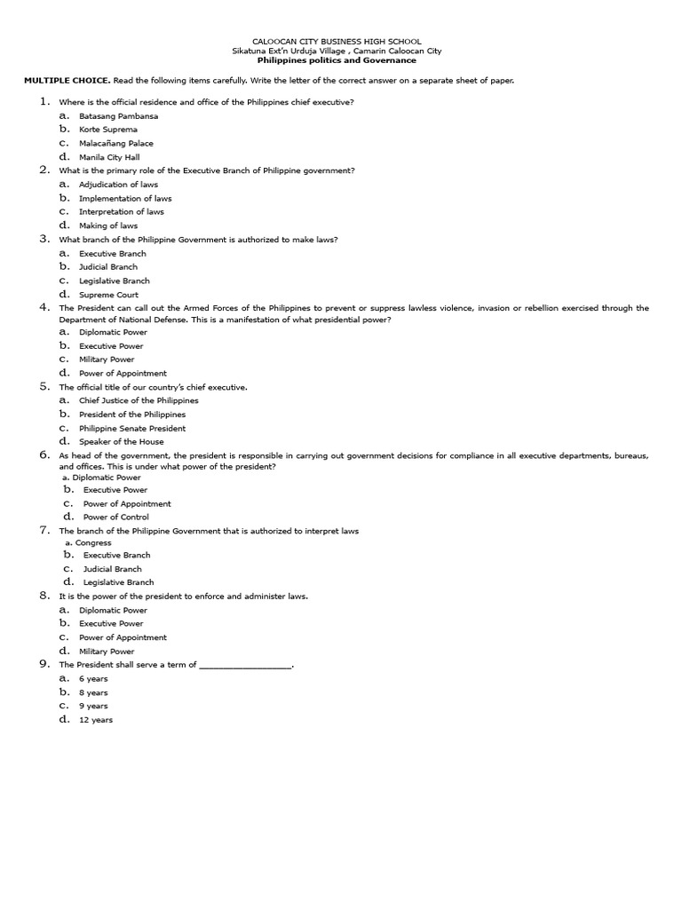 Polgov 2nd Quarter Summative St. Lopez | PDF | World Politics ...
