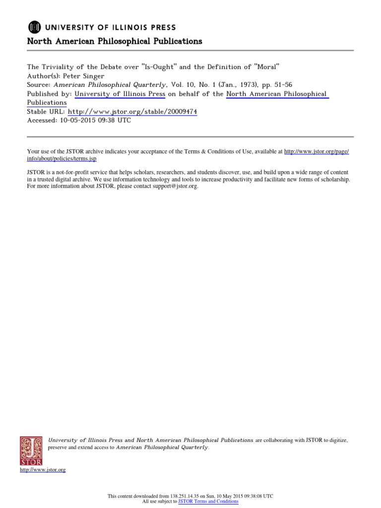 Singer Definición Moral | PDF | Reason | Morality