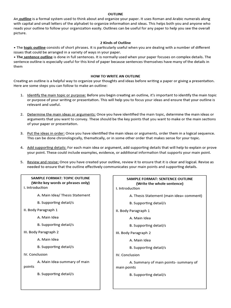 How To Write An Outline | PDF | Cognitive Science | Logic
