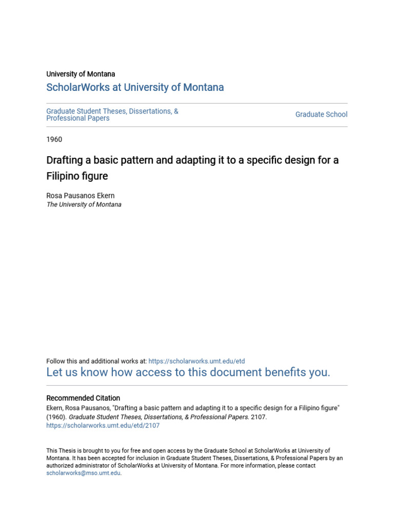 Drafting A Basic Pattern and Adapting It To A Specific Design For | PDF ...