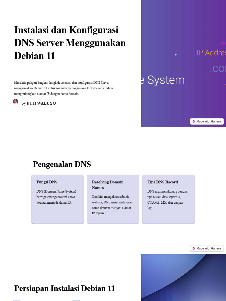 Instalasi Dan Konfigurasi DNS Server Menggunakan Debian 11 | PDF