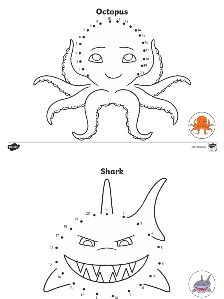 T TP 2681982 Under The Sea 1 To 20 Dot To Dot Activity Sheets - Ver - 1 ...