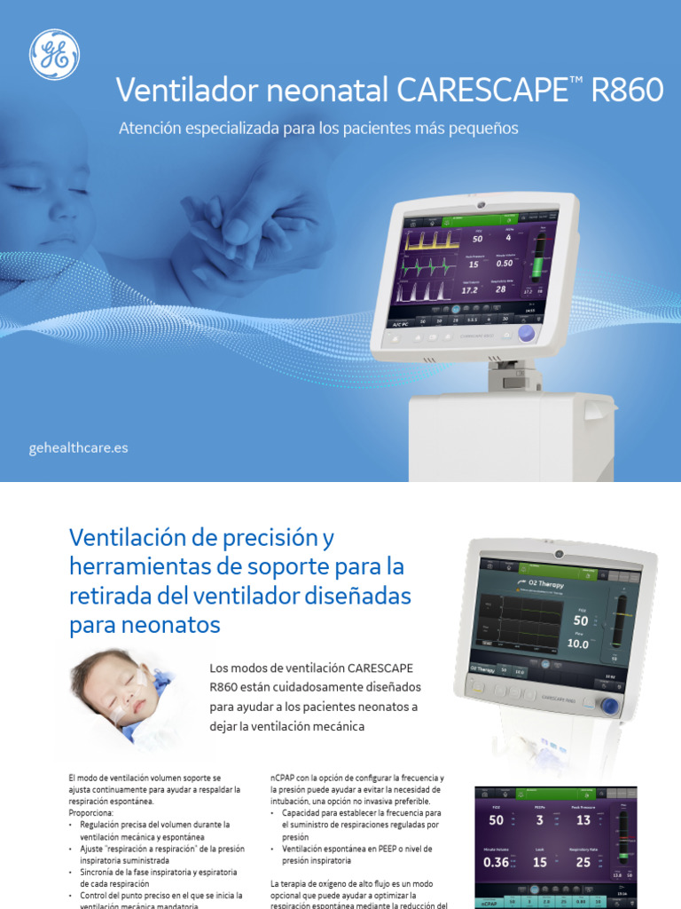 Carescape R860 Neonatal Brochure JB00709ES | PDF | Infantes