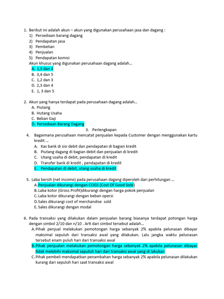 Latihan Soal T PRO AKL XI-1 | PDF