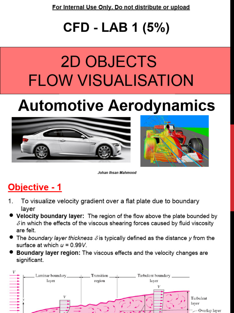 CFD LAB 1 2D Laminar Flow Visualisation - 1 | PDF
