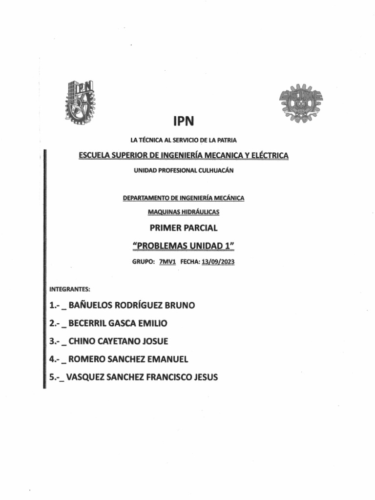 Problemario U1 | PDF