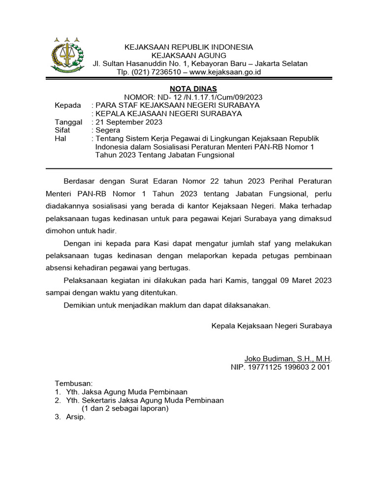 Nota Dinas | PDF