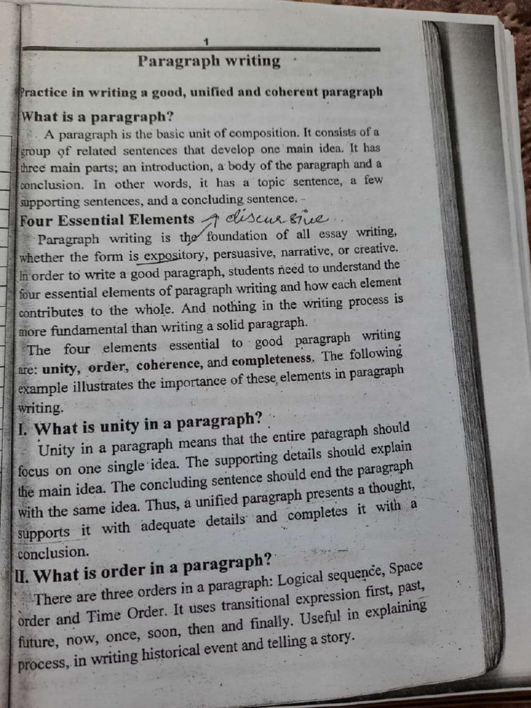 Paragraph Writing Topic 1 | PDF