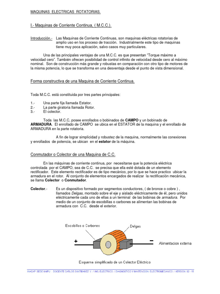 Maquinas Electricas de Corriente Continua V 02-15 | PDF | Inductor | Generador eléctrico