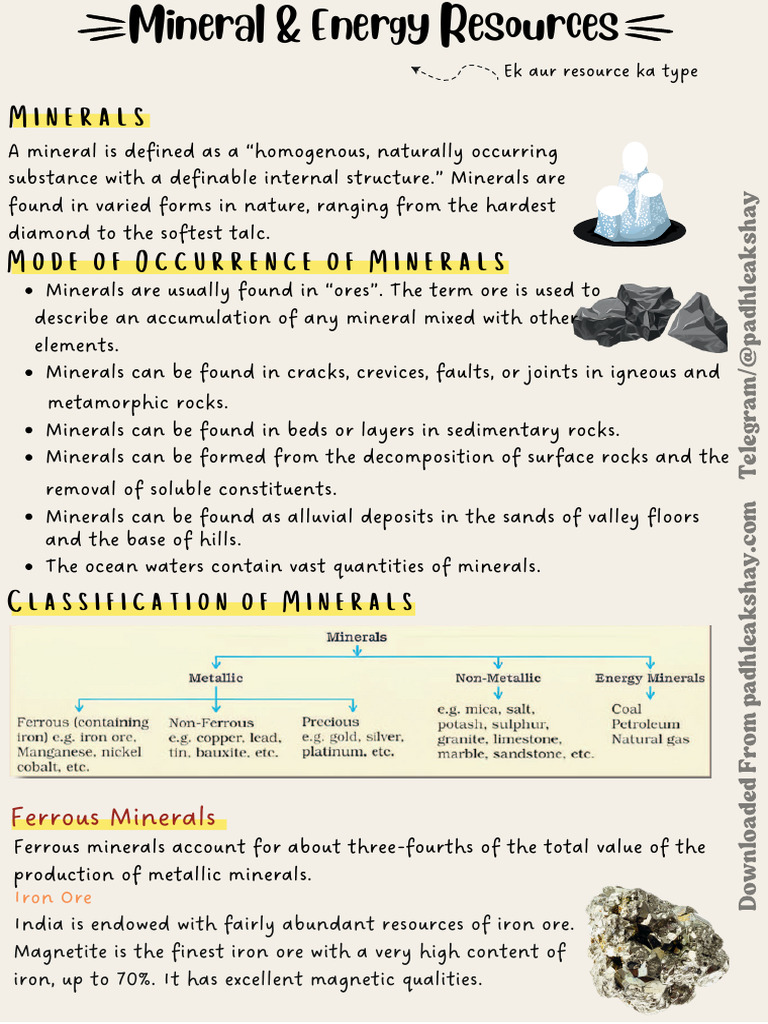 Mineral - Energy Resources - Geography | PDF | Minerals | Energy ...