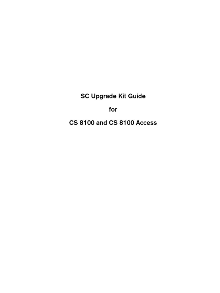 Sm992 SC Upgrade Kit For Cs 8100 Family Ed03 | Download Free PDF ...