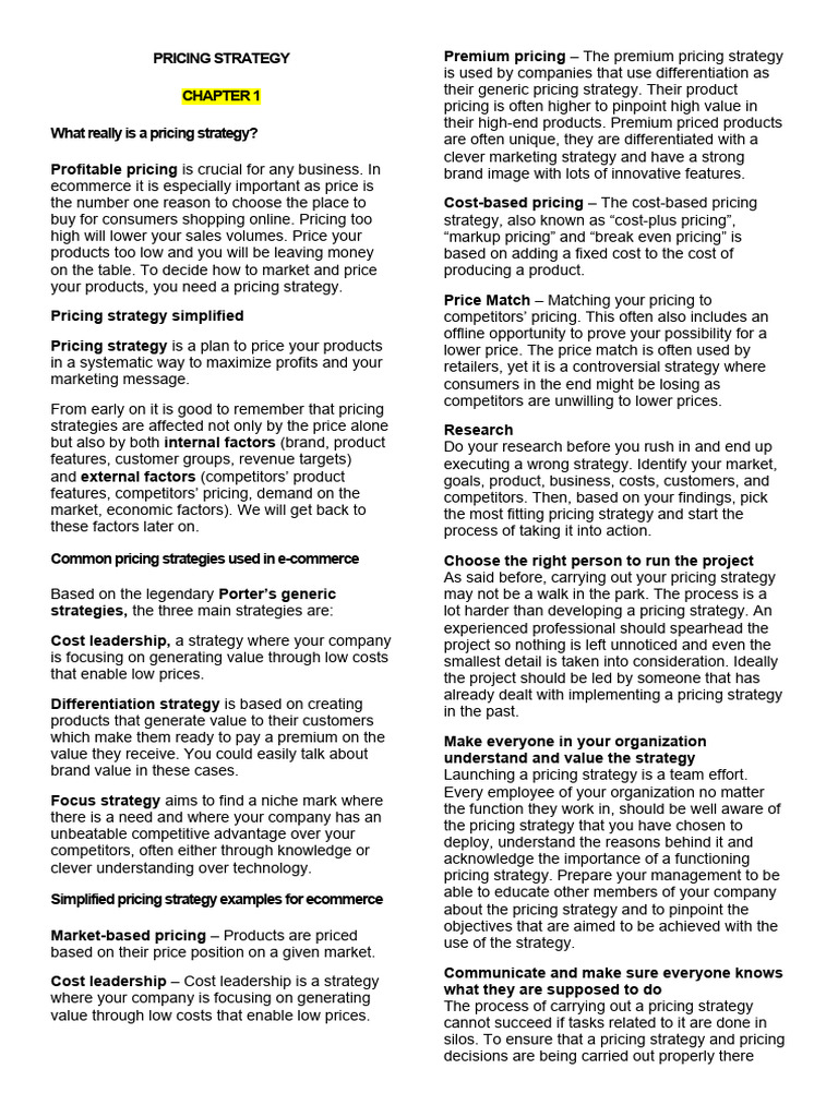 Modules 123 Reviewer in Pricing Strategy | PDF | Pricing | Market Segmentation