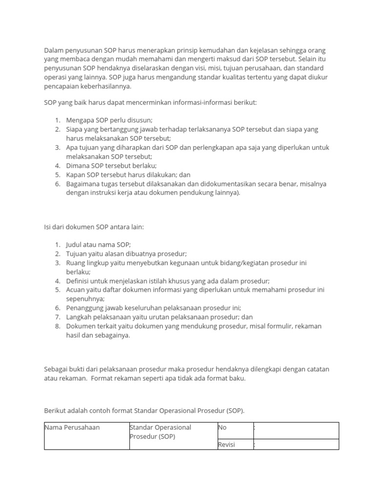 Sop Yang Ada Di Rumah Sakit Rsud Dd 2 Pdf