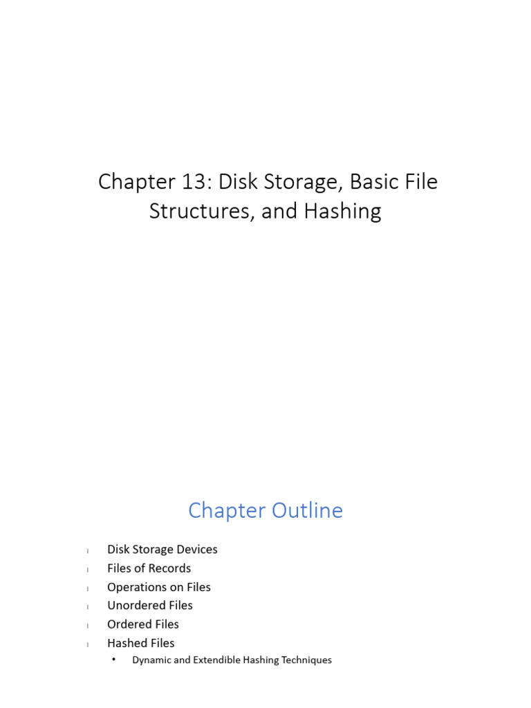 1 - Disk Storage - Ch13 | PDF | Hard Disk Drive | Database Index