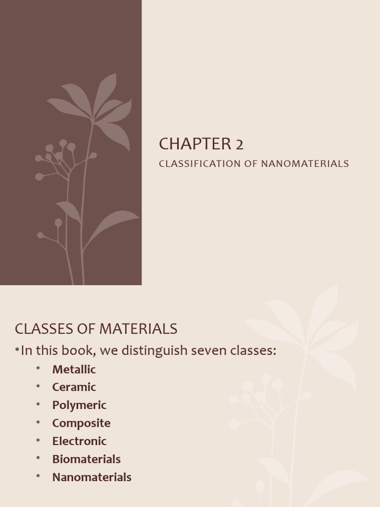 CHAPTER 2 Classification of Nanomaterials | PDF | Polymers | Metals