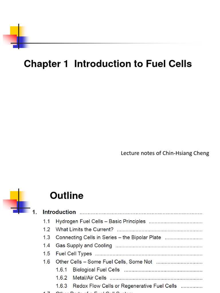 Chap 1 Introduction To Fuel Cells | PDF | Fuel Cell | Electrochemistry