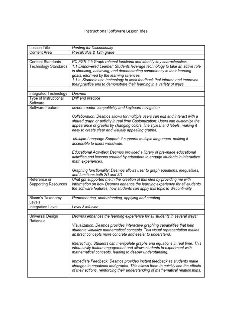 Revised Lesson Idea 2 Template | PDF | Mathematics | Learning
