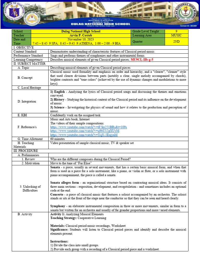 MU9CL IIb G 5 | PDF | Performing Arts | Cognition