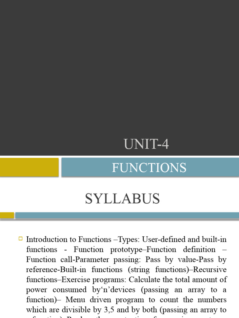 4 Functions | PDF | Parameter (Computer Programming) | Pointer ... 4 Functions | PDF | Parameter (Computer Programming) | Pointer ...
