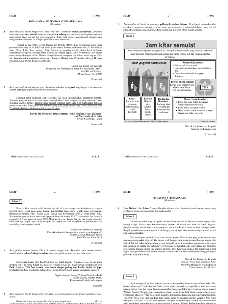 BM k2 Pahang 2023 | PDF