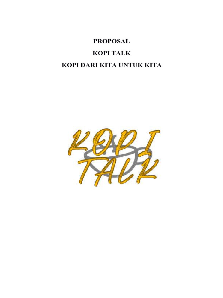Proposal - Kopi - Talk DONE | PDF