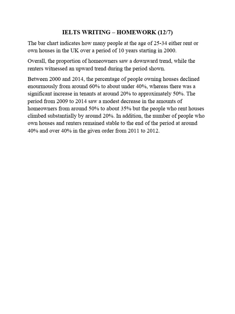 Ielts Writing (Homework) | PDF