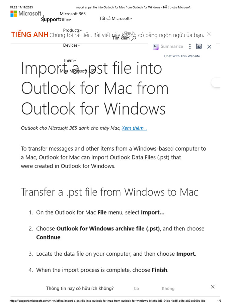 Import A .PST File Into Outlook For Mac From Outlook For Windows - H TR ...