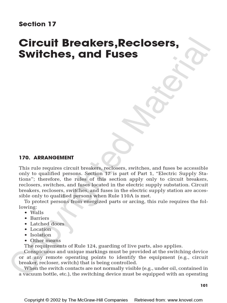 Circuit Breakers, Reclosers, Switches and Fuses | PDF | Fuse (Electrical) | Switch