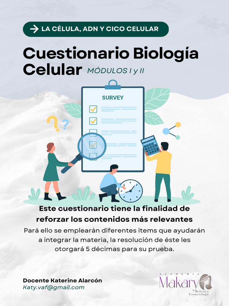 Cuestionario Biología Celular | PDF | Mitosis | Citoplasma