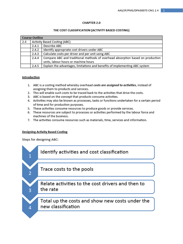 Activity Based Costing Overview and Comparison | PDF | Cost | Business