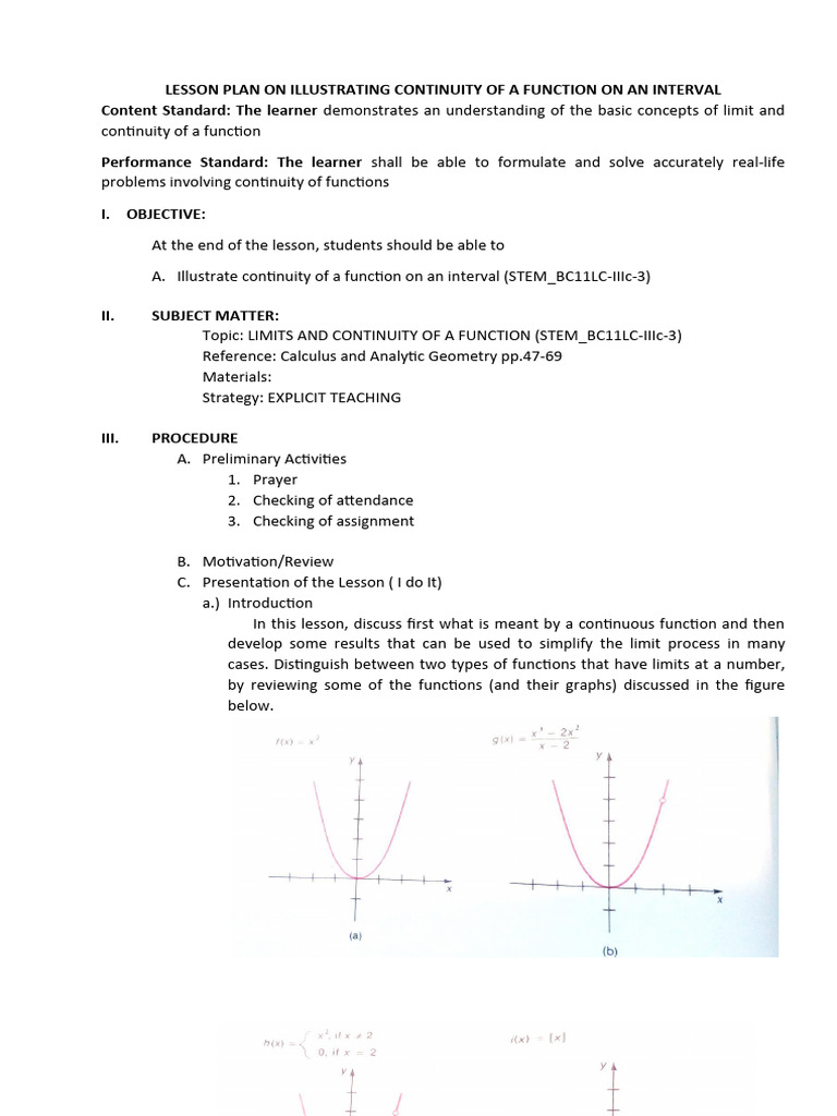 STEM - BC11LC IIIc 3 | PDF | Function (Mathematics) | Continuous Function