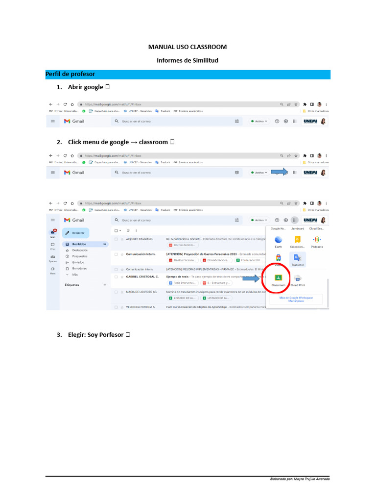 Manual Uso Classroom Antiplagio | PDF