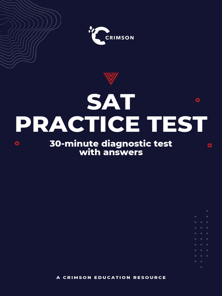 Crimson Education SAT Diagnostic Test With Answers | PDF | Equations ...