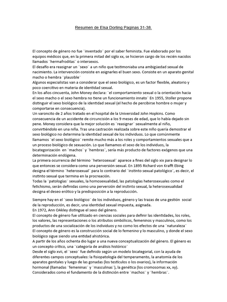 Resumen de Elsa Dorling Paginas 31-38 | PDF | Género | Estudios de género