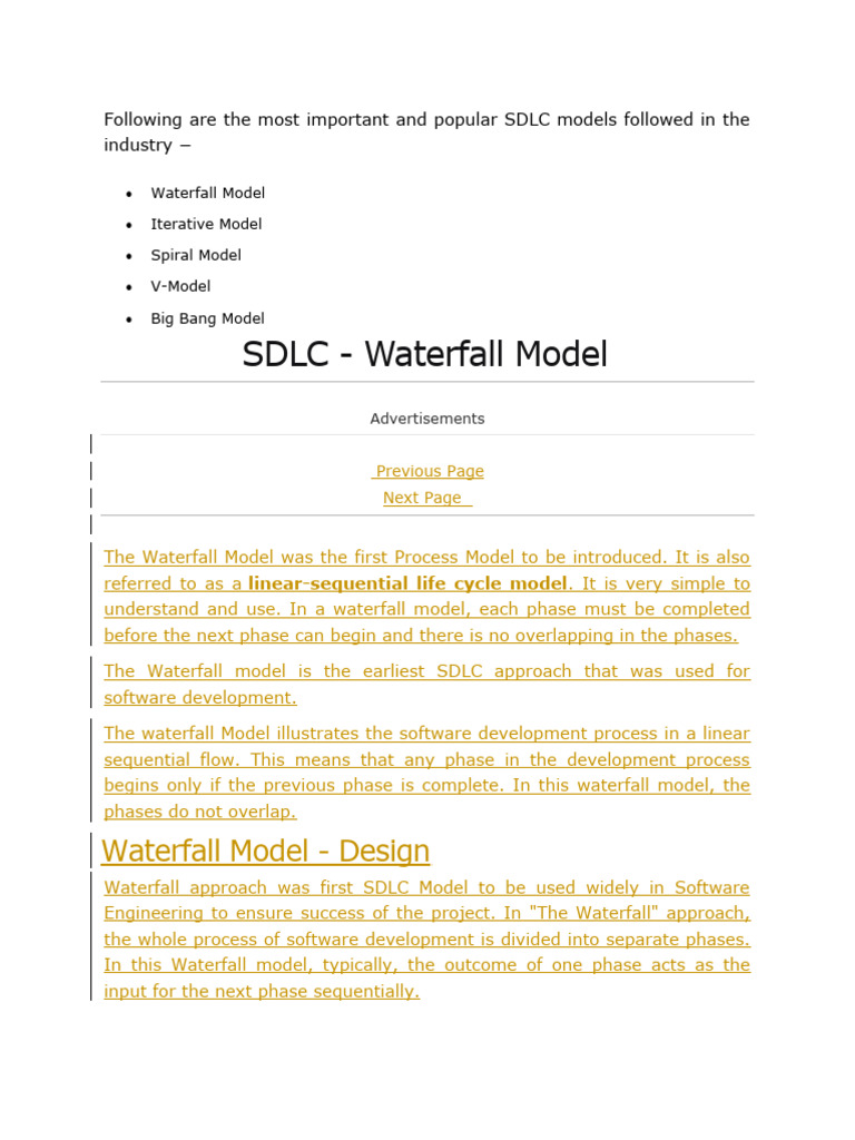 SDLC Models Overview for Developers | PDF | Software Prototyping ...