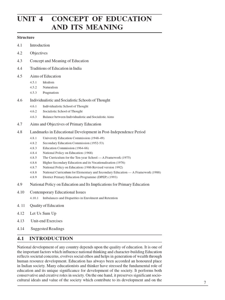 Concept of Education | PDF | Idealism | Pragmatism
