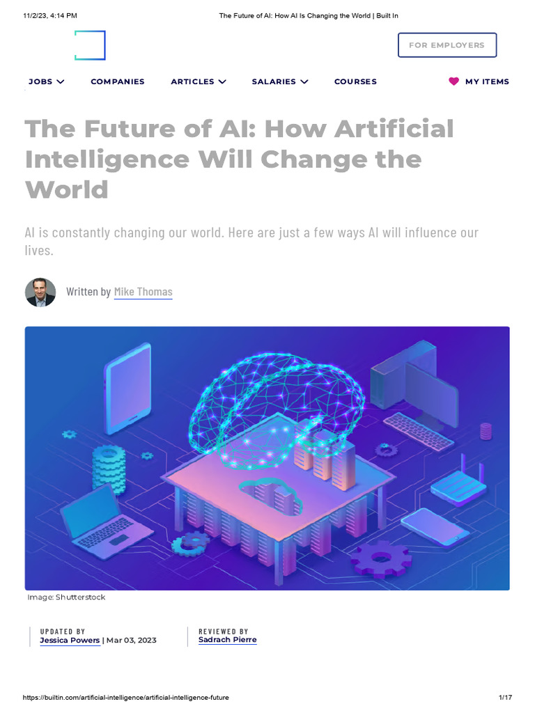 The Future of AI - How AI Is Changing The World - Built in | PDF | Artificial Intelligence ...