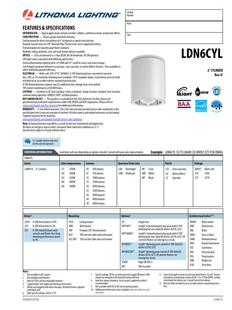 LDN 6 Cyl | PDF | Lighting | Optics