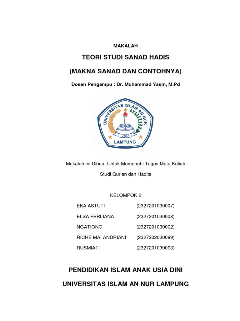 Studi Sanad Hadis: Makna dan Contoh | PDF