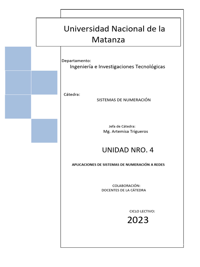 Teoria Unidad 4 - Sistemas Numeracion | PDF | Dirección IP | Equipo de ... Teoria Unidad 4 - Sistemas Numeracion | PDF | Dirección IP | Equipo de ...