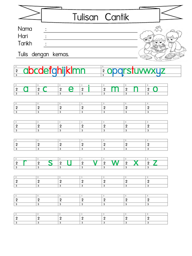 Tulisan Cantik Abc - Latihan Ansur Maju | PDF