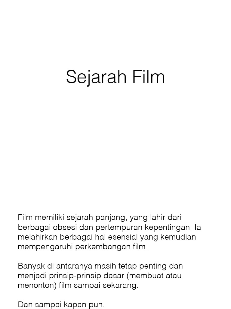 Sejarah Perkembangan Film Dunia | PDF | Seni | Dewasa Muda