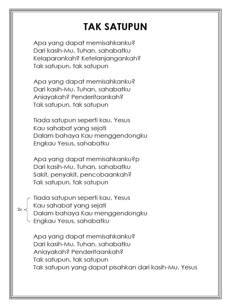 Tak Satupun Memisahkan Kita | PDF | Gaya Hidup