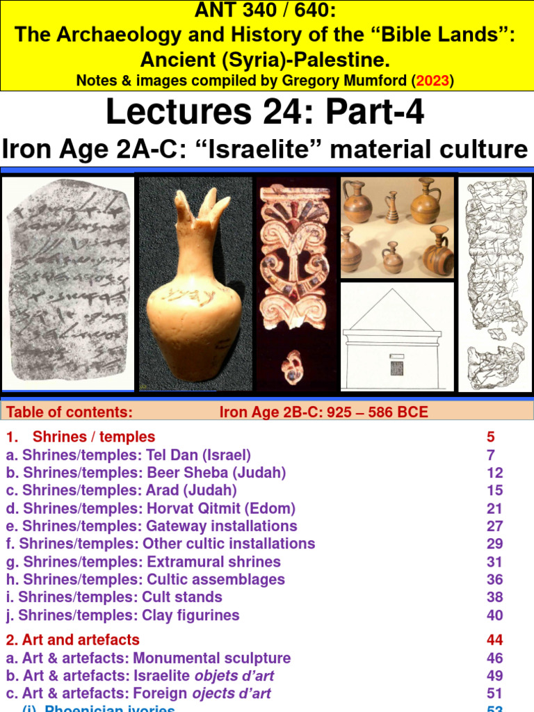 Anth 340 PPT Lecture 24 Israelite Judean | PDF | Phoenicia | Kingdom Of Judah