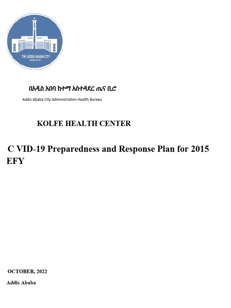 Covid 19 Eprp Plan | PDF | Laboratories | Ethiopia