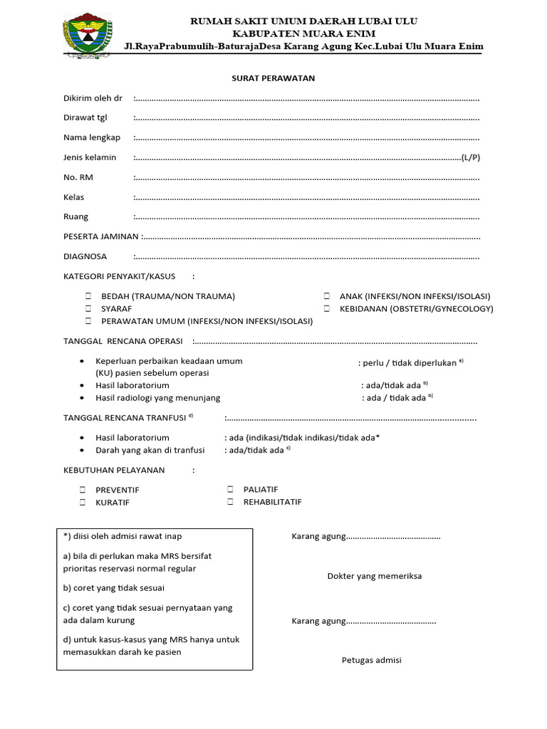 Form RM Skrining Pasien Masuk Ranap | PDF