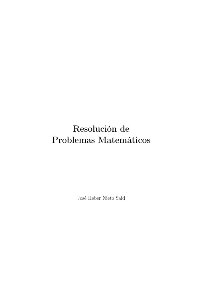 Resolucion de Problemas Matematicos | PDF | Creatividad | Pensamiento